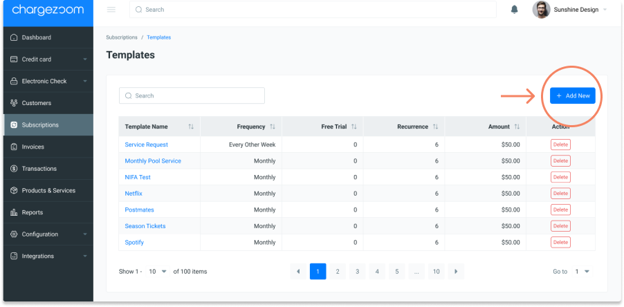 What is a subscription template?